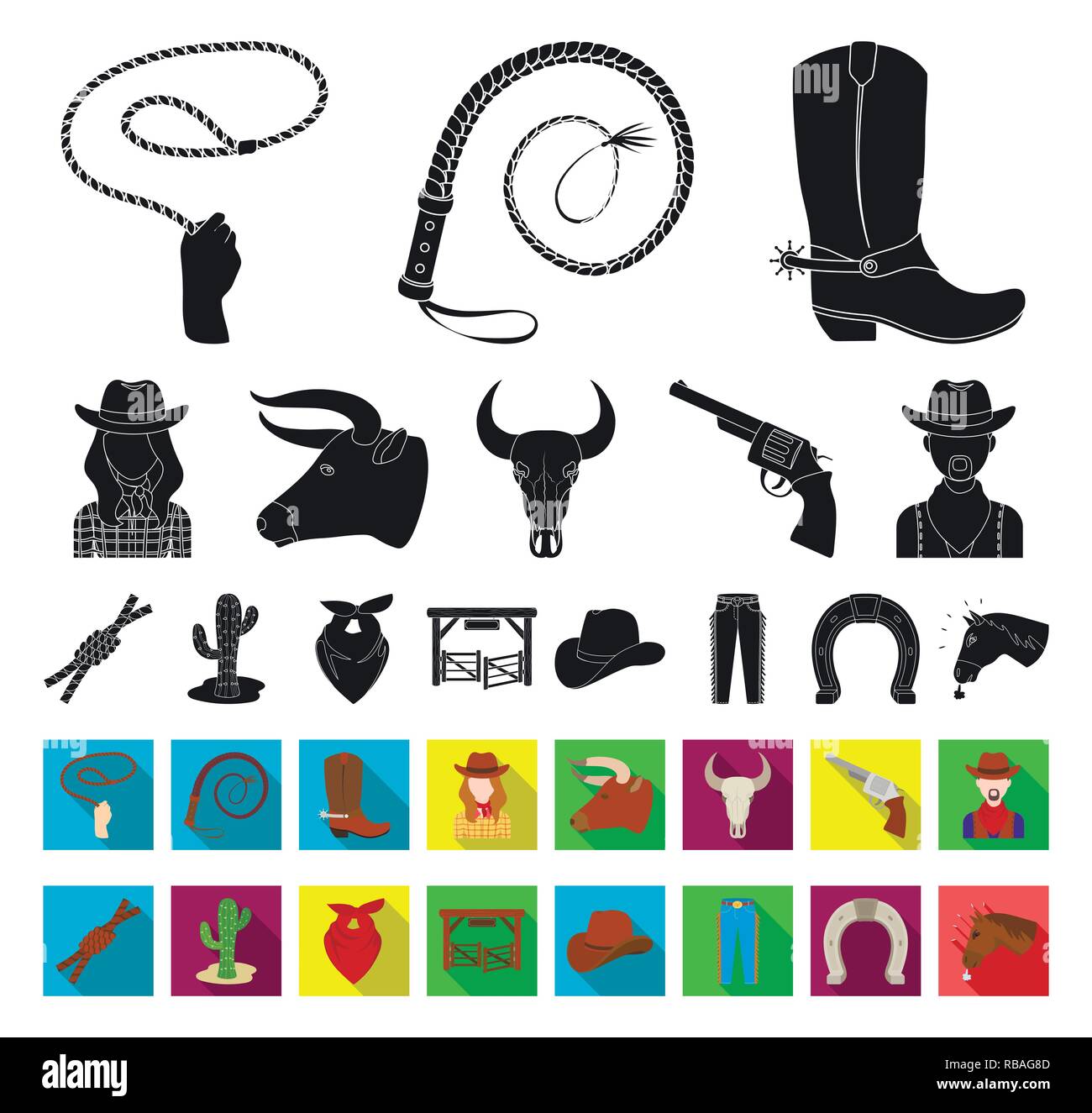 accessory,art,bandana,black,flat,boots,bull,cactus,collection ...