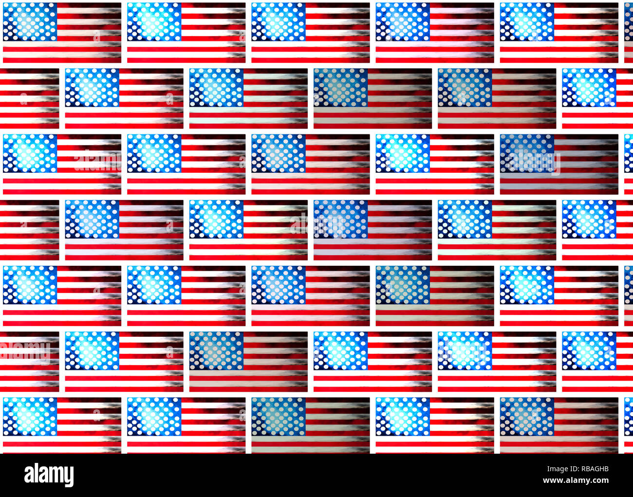 wall with images of the flag of america texture for background Stock ...