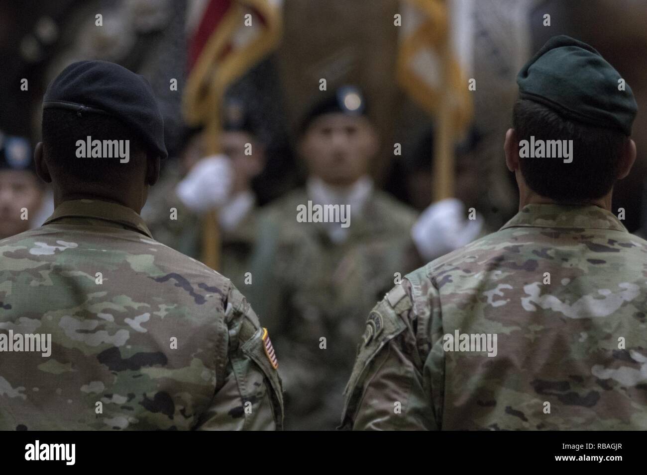 Command Sgt. Maj. Justin E. Turner (Left) and Lt. Col. Sean Hubbard ...
