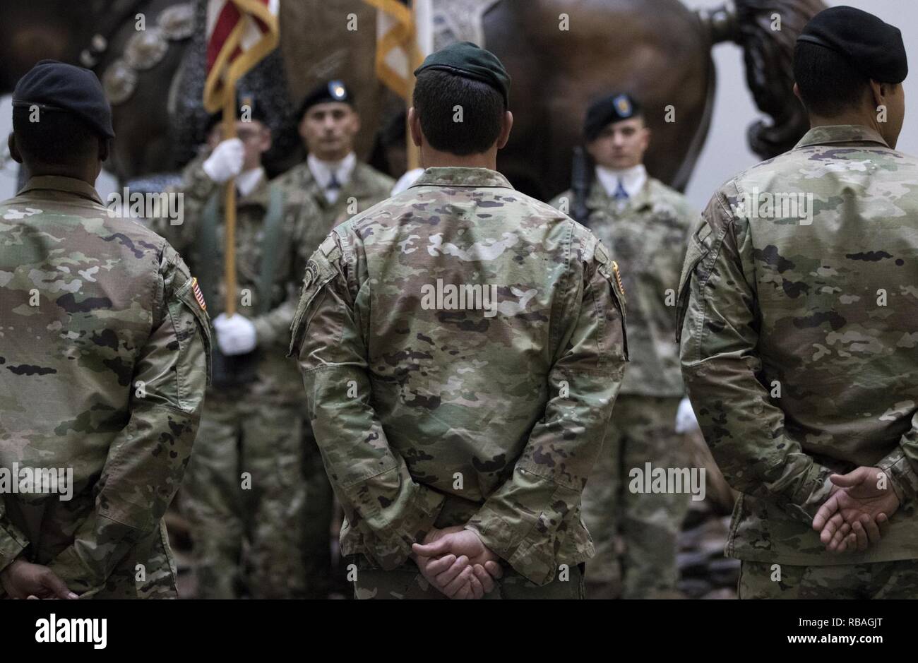Command Sgt. Maj. Justin E. Turner (Left), Lt. Col. Sean Hubbard ...