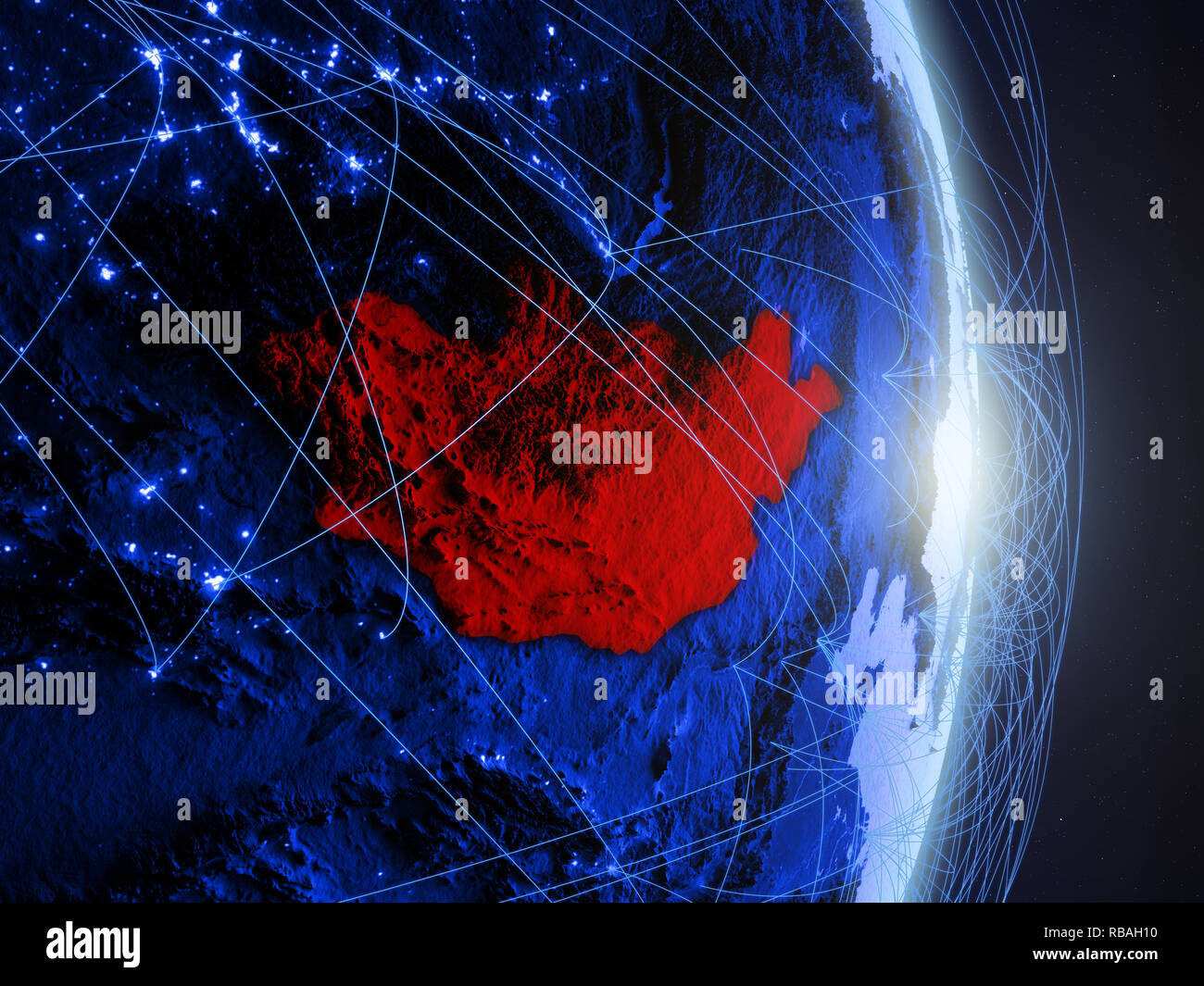 Mongolia communication network map hi-res stock photography and images ...