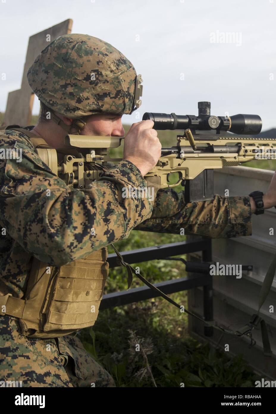 A U.S. Marine with Special Purpose Marine Air-Ground Task Force-Crisis ...