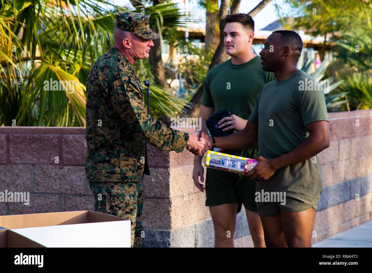 U.S. Marine Corps Brig. Gen. Roger B. Turner, Jr. (left), commanding ...