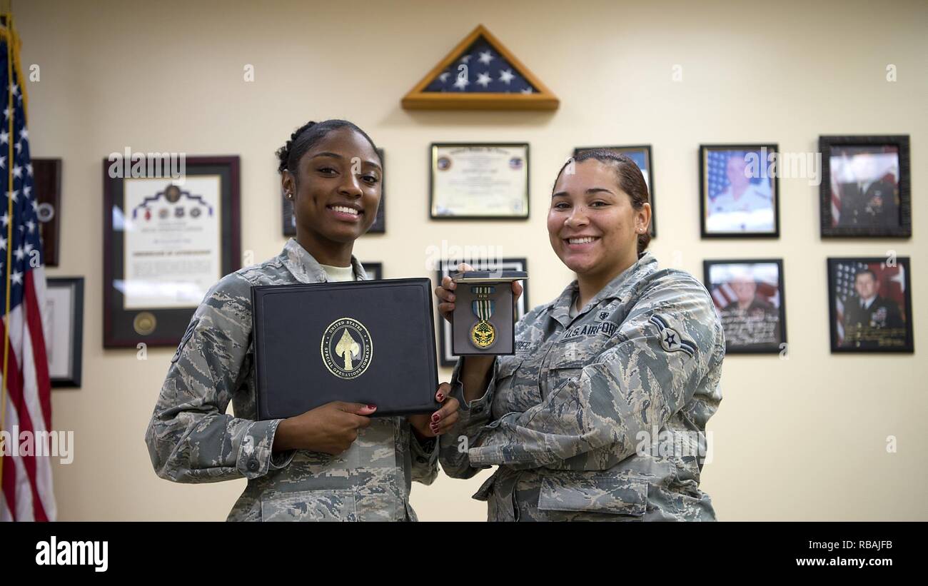 U.S. Air Force Senior Airman Ralecia Ogburn and Airman 1st Class Amari ...