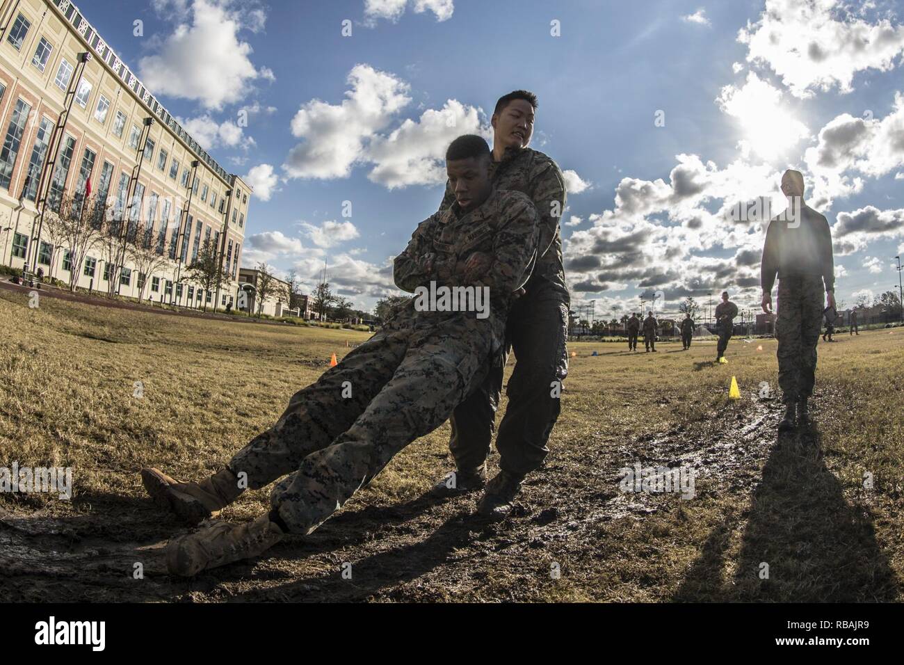 A Marine with Marine Forces Reserve buddy drags another Marine during ...