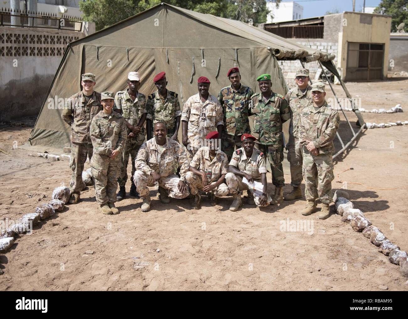Djibouti Army (FAD) soldiers pose with U.S. Army Soldiers from the ...