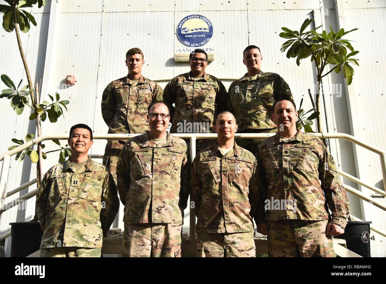 The U.S. Armed Forces Chapel Team poses for a photo at Al Dhafra Air ...