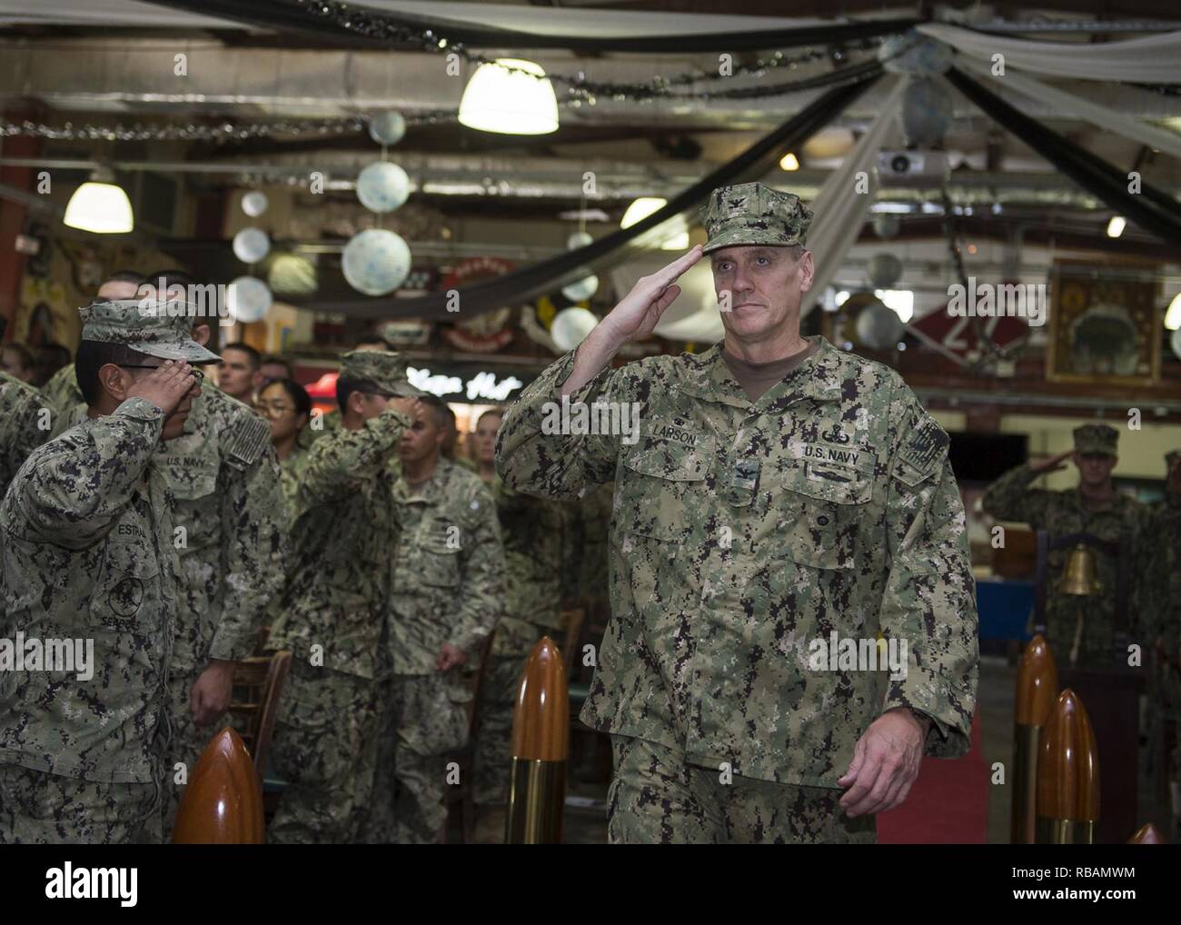 CAMP LEMONNIER, Djibouti - U.S. Navy Capt. Curtis Larson, commander ...