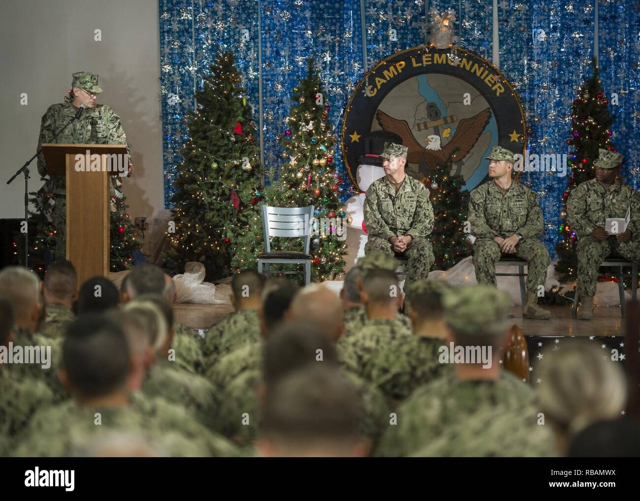 CAMP LEMONNIER, Djibouti - U.S. Navy Capt. Curtis Larson, commander ...
