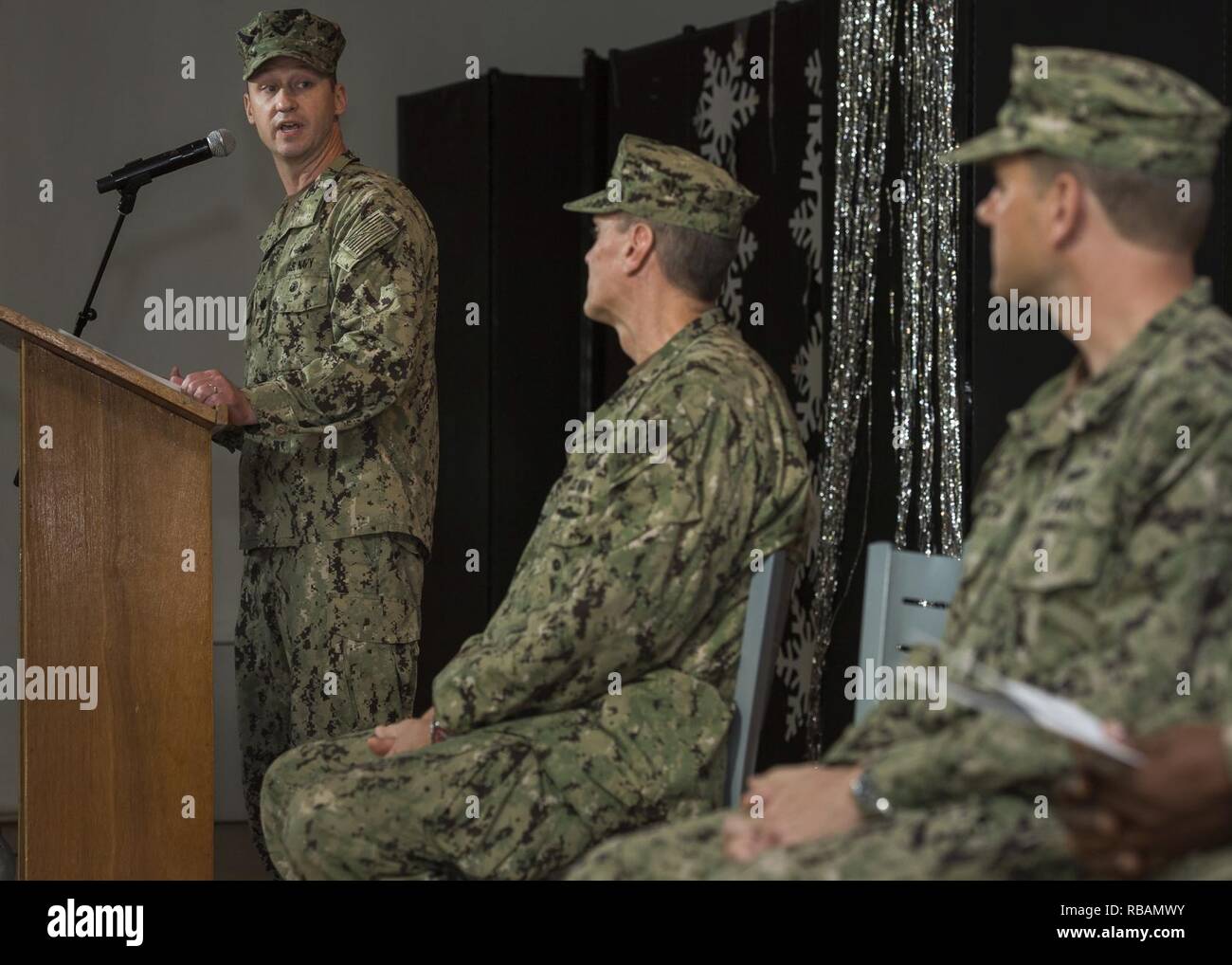 CAMP LEMONNIER, Djibouti - U.S. Navy Cdr. Eric T. McDermott (centered ...