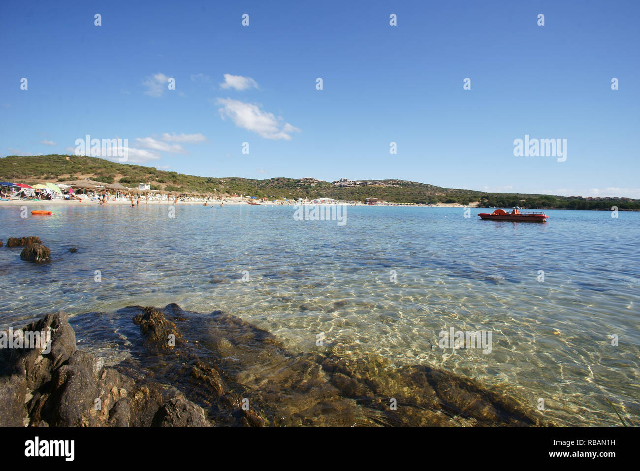 Cala Sassari beach in Marinella bay, golfo aranci, Olbia, sardinia ...