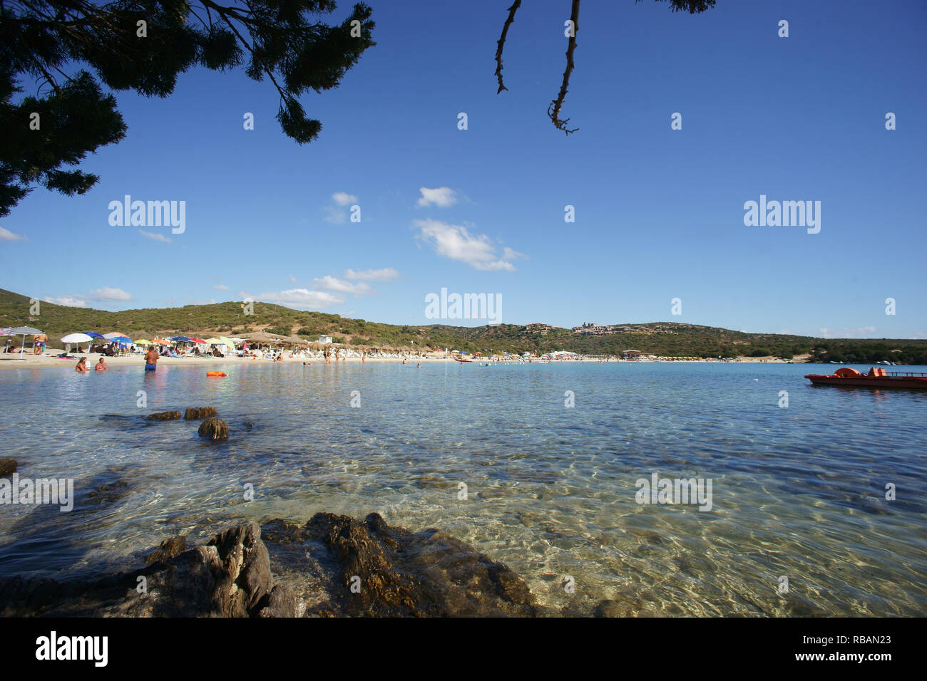 Cala Sassari beach in Marinella bay, golfo aranci, Olbia, sardinia ...