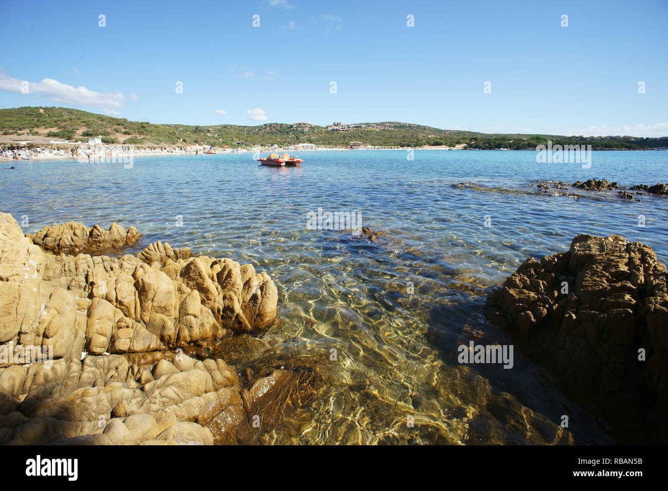 Cala Sassari beach in Marinella bay, golfo aranci, Olbia, sardinia ...
