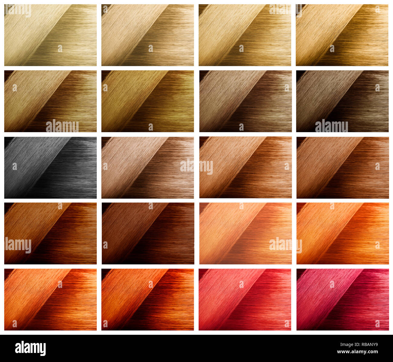Perfect healthy dyed hair color samples. Multi color hairstyle palette ...