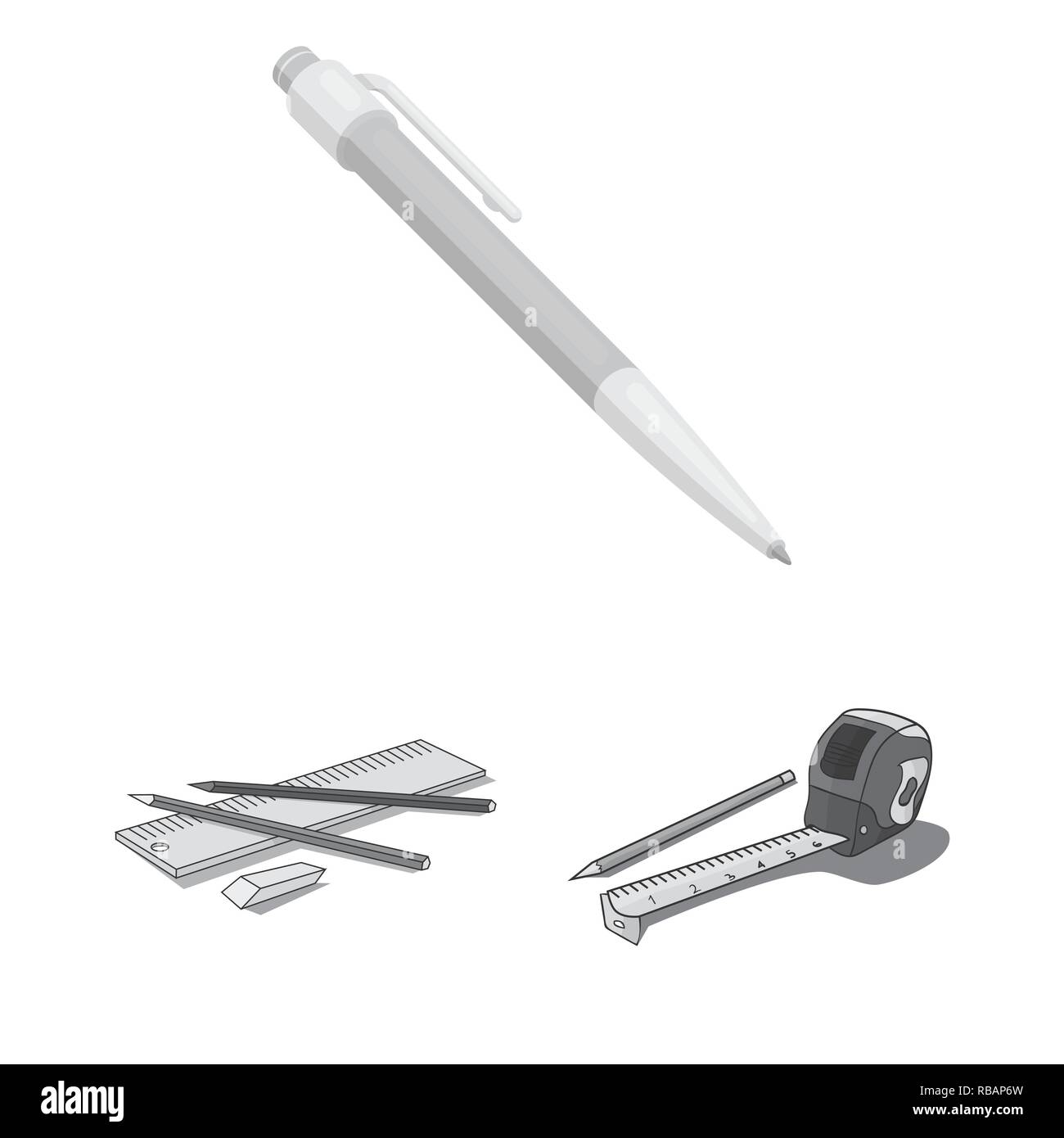 realistic,wood,ruler,pencil,sharpen,draw,color,stationery,sharp,school ...