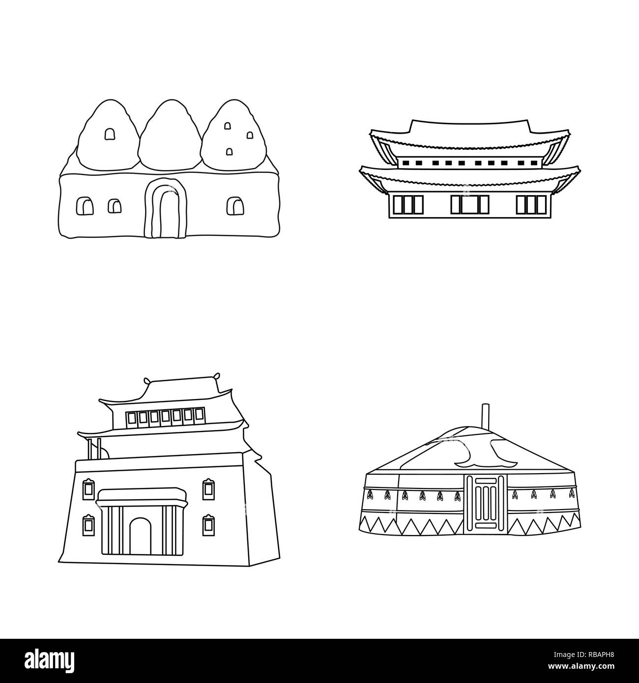 Simple Chinese House Drawings