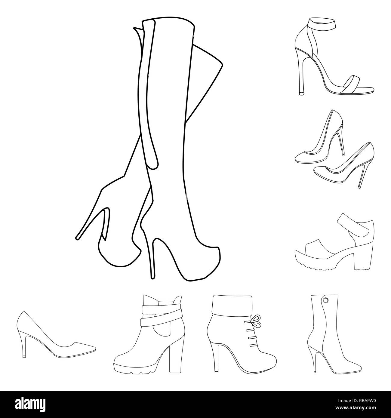 High Heel Boot Outline