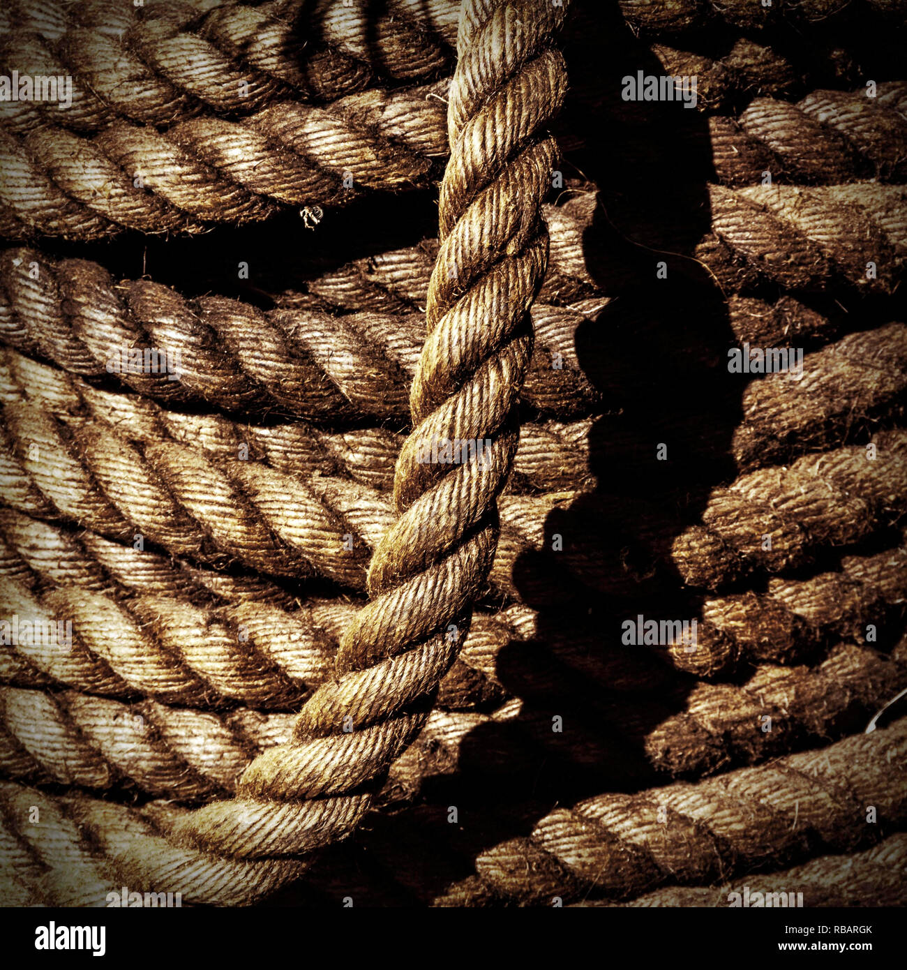 Closeup of ropes under the sunlight at daytime - cool for backgrounds ...