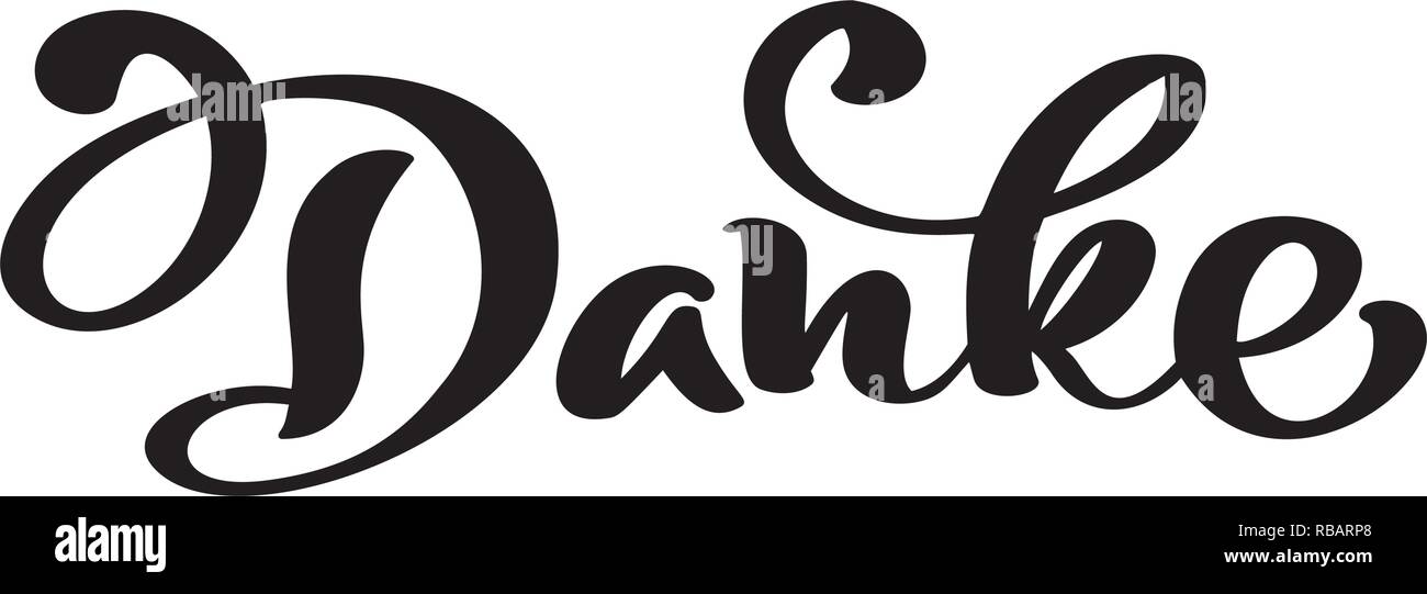 Vector hand drawn lettering Danke. Elegant modern handwritten ...