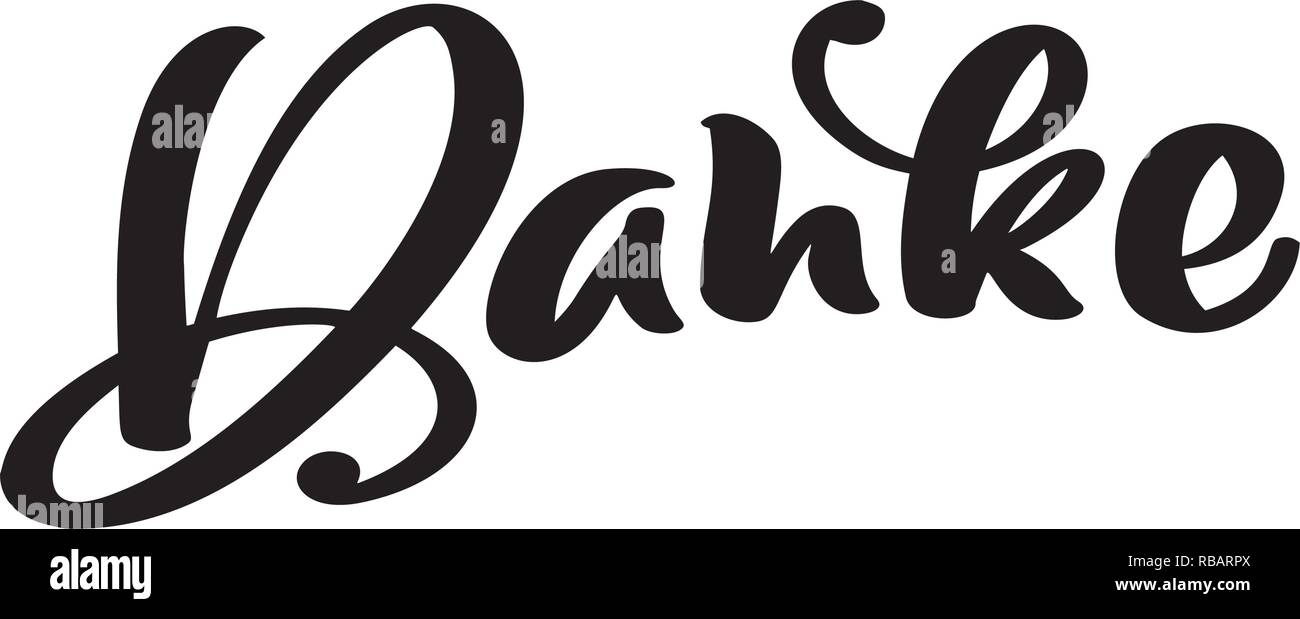 Vector hand drawn lettering Danke. Elegant modern handwritten ...
