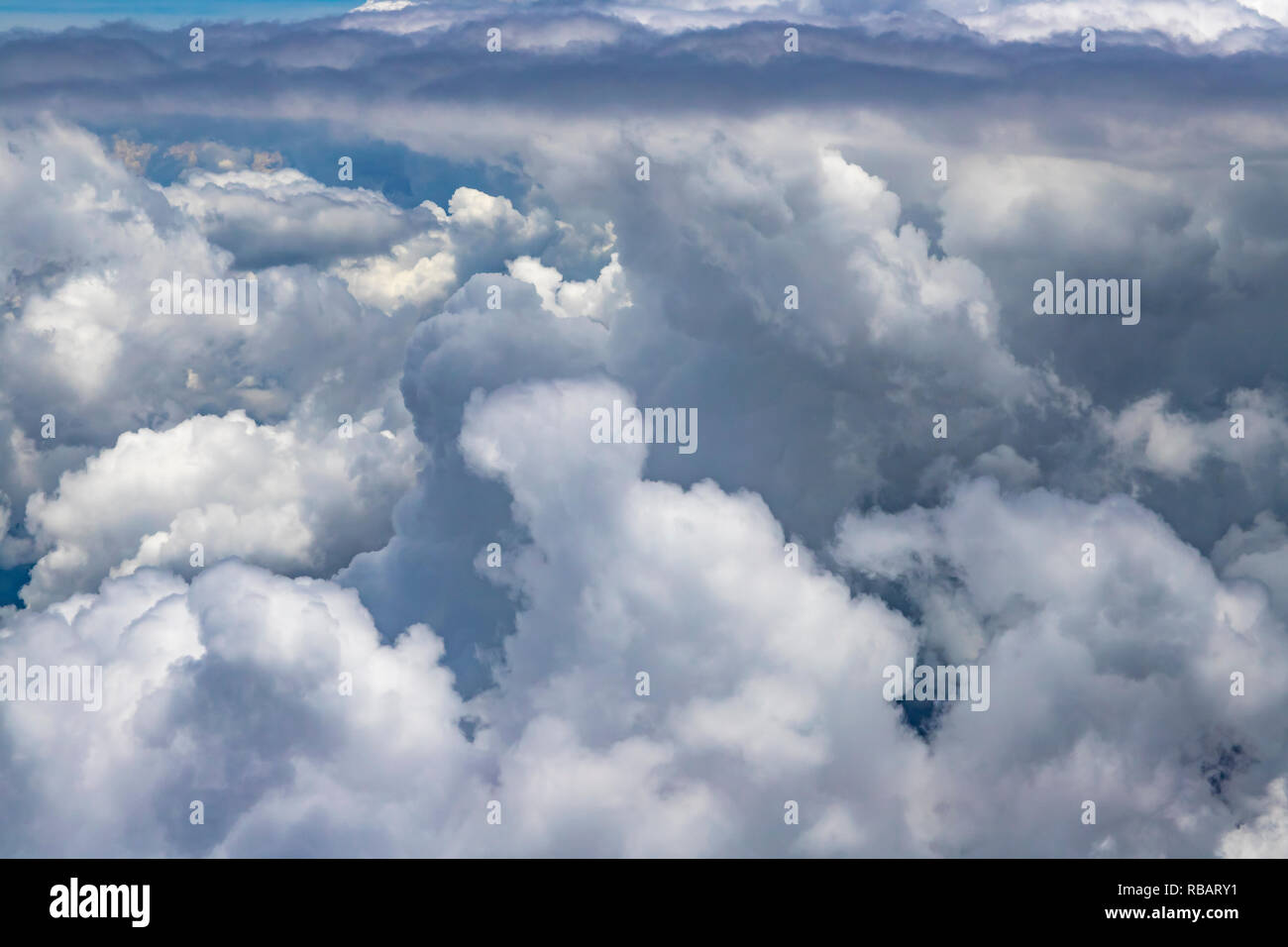 Flying above a dense layer of white clouds. Great and beautiful clouds Stock Photo - Alamy