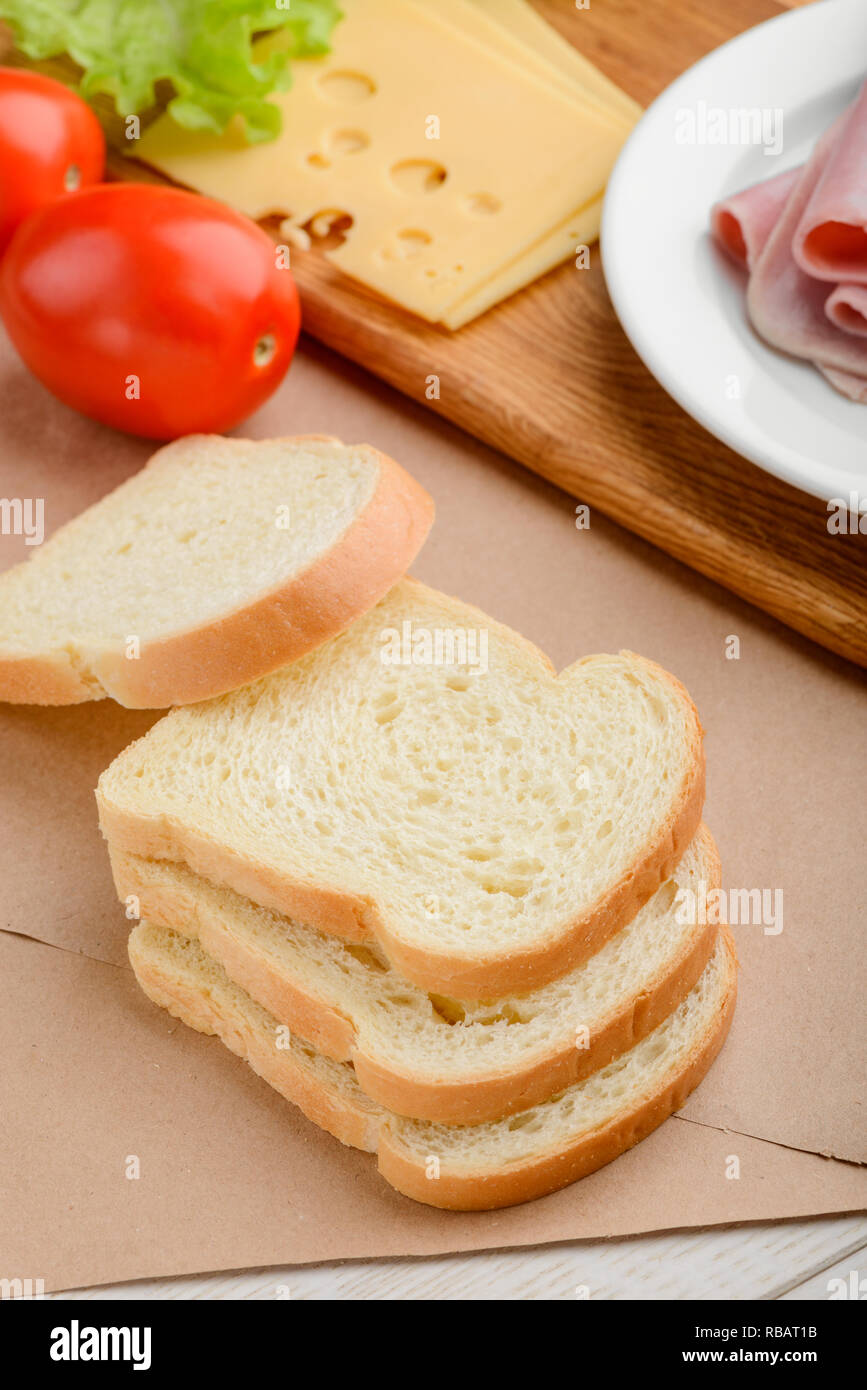 Pile of toast bread slices Stock Photo - Alamy