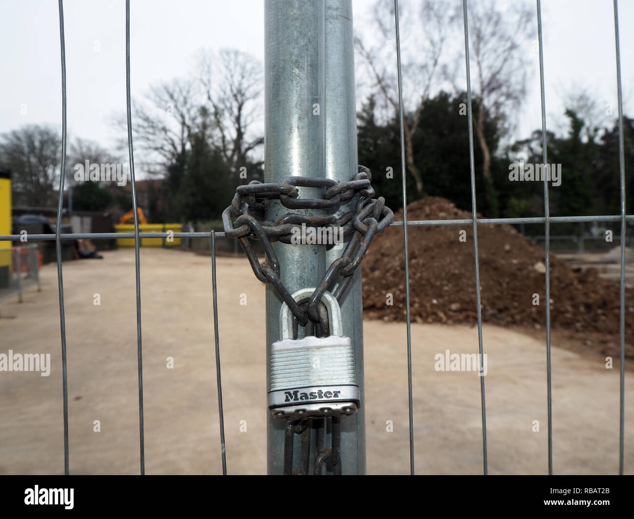 locked gate with padlocked chain Stock Photo - Alamy