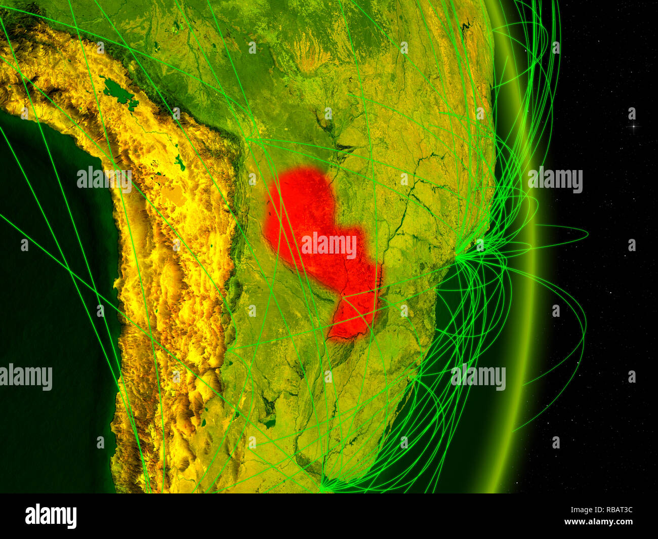 Network map paraguay country hi-res stock photography and images - Alamy