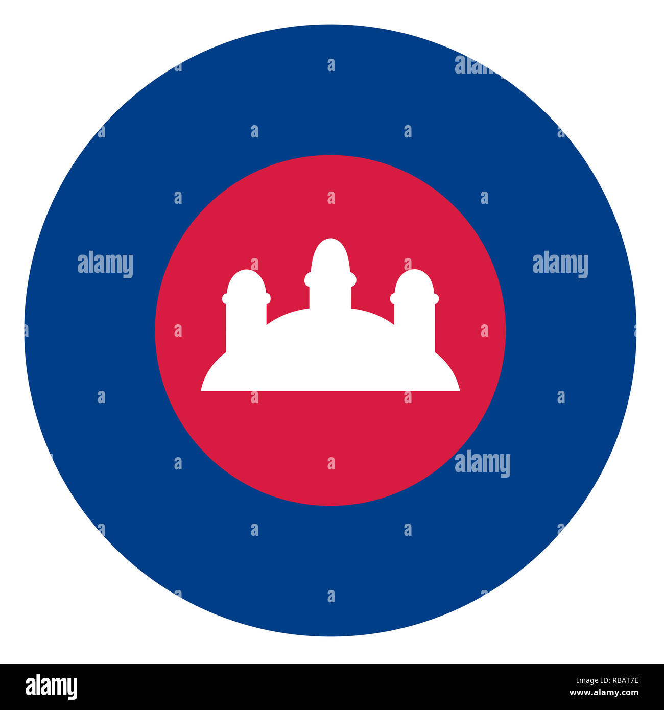 Cambodia country roundel flag based round symbol Stock Photo - Alamy