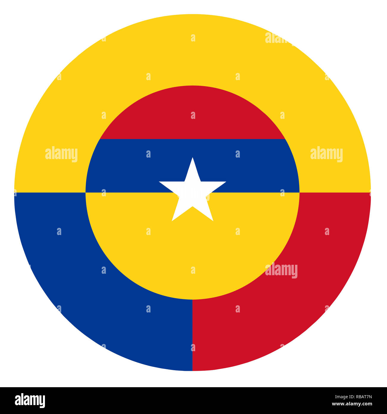 Colombia country roundel flag based round symbol Stock Photo - Alamy