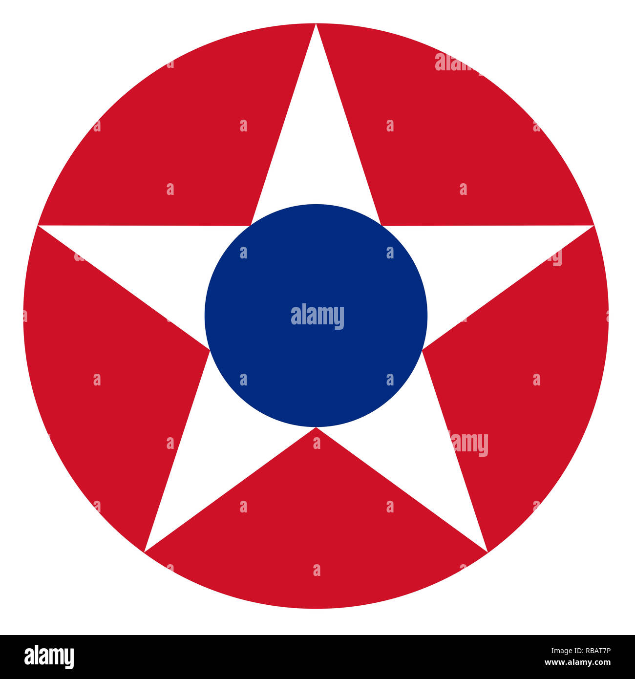 Costa Rica country roundel flag based round symbol Stock Photo - Alamy