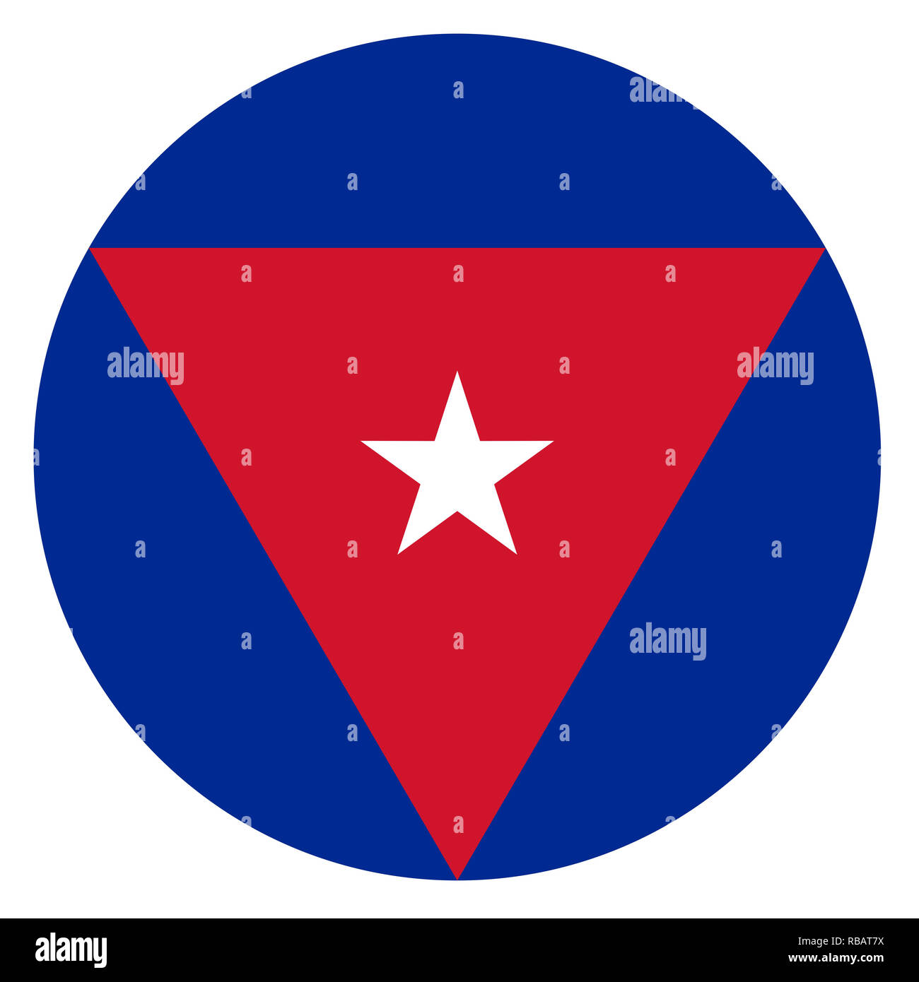 Cuba country roundel flag based round symbol Stock Photo - Alamy