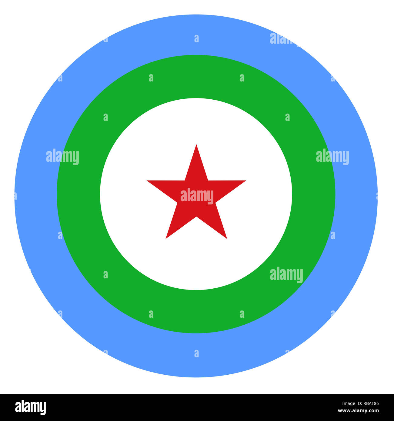 Djibouti country roundel flag based round symbol Stock Photo - Alamy