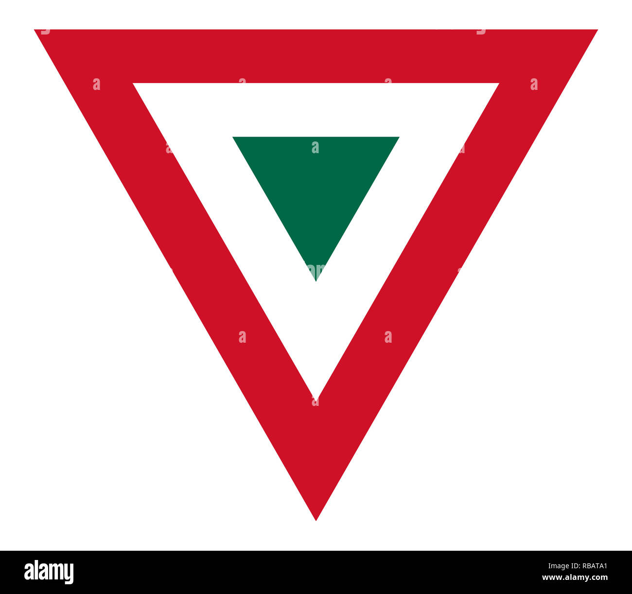 Mexico country roundel flag based triangle symbol Stock Photo - Alamy