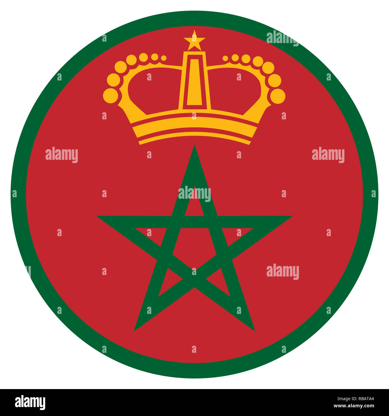 Morocco country roundel flag based round symbol Stock Photo - Alamy