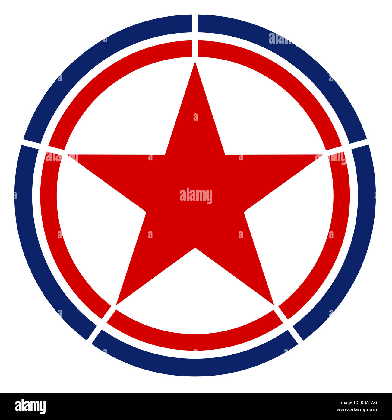 North Korea country roundel flag based round symbol Stock Photo - Alamy