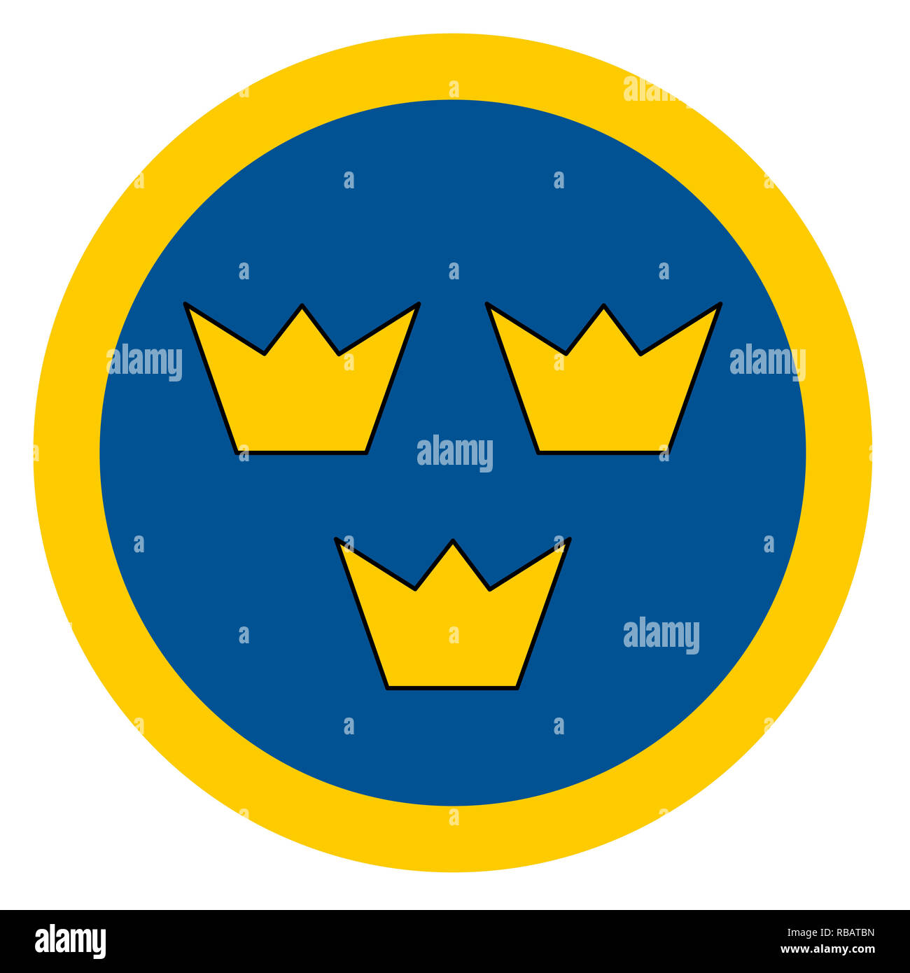 Sweden country roundel flag based round symbol Stock Photo - Alamy