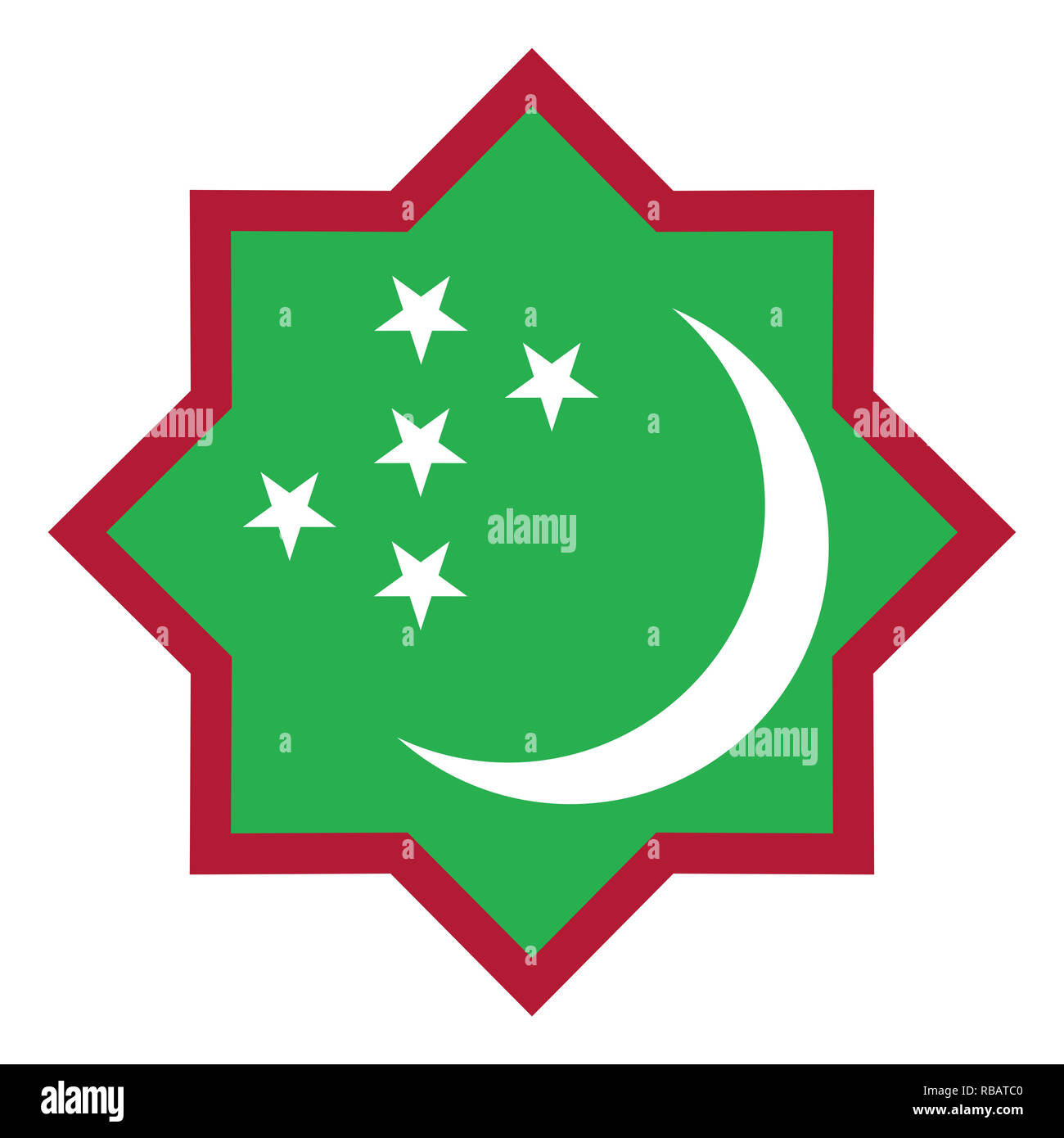 Turkmenistan country roundel flag based round symbol Stock Photo - Alamy