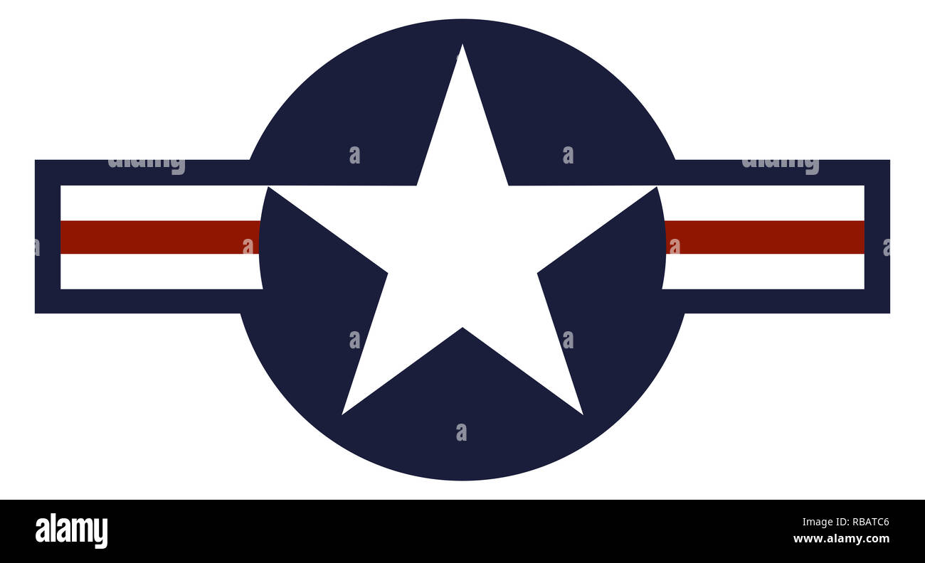 USA country roundel flag based round symbol Stock Photo - Alamy