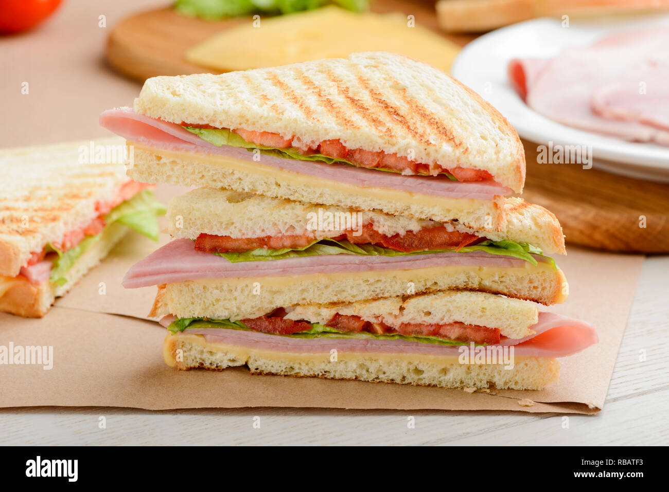 Stack of sandwich triangles Stock Photo - Alamy