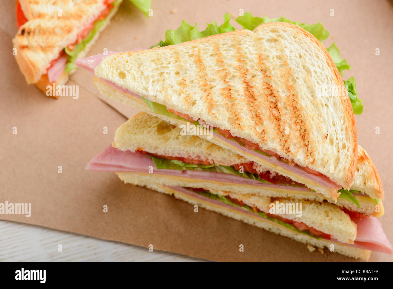 Close up on sandwich triangle Stock Photo - Alamy