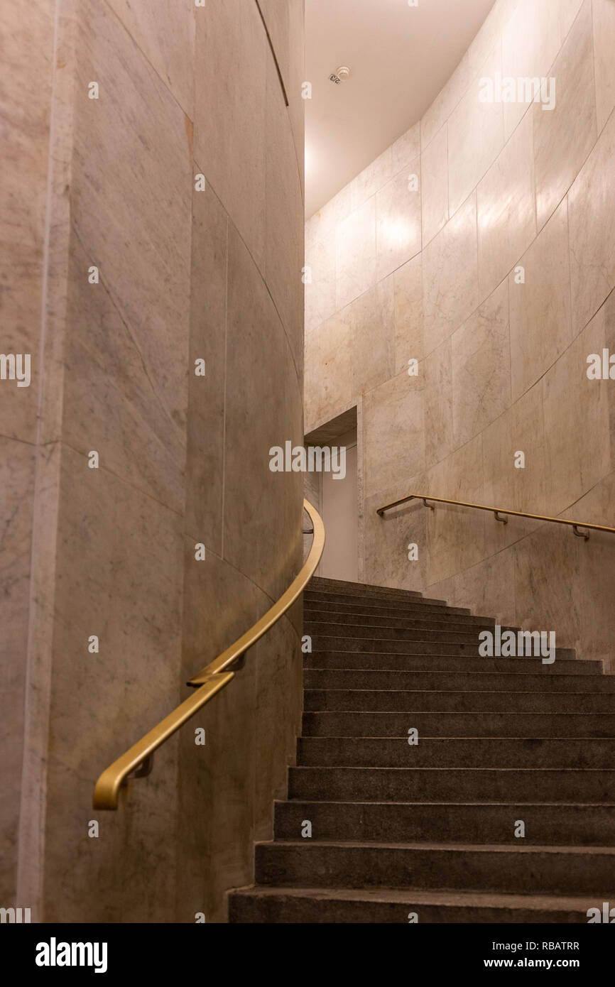 Spiral staircase inside the victory column, Berlin, Germany Stock Photo ...