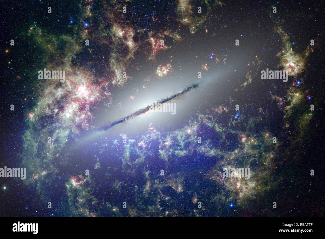 Outer space art. Nebulas, galaxies and bright stars in beautiful ...