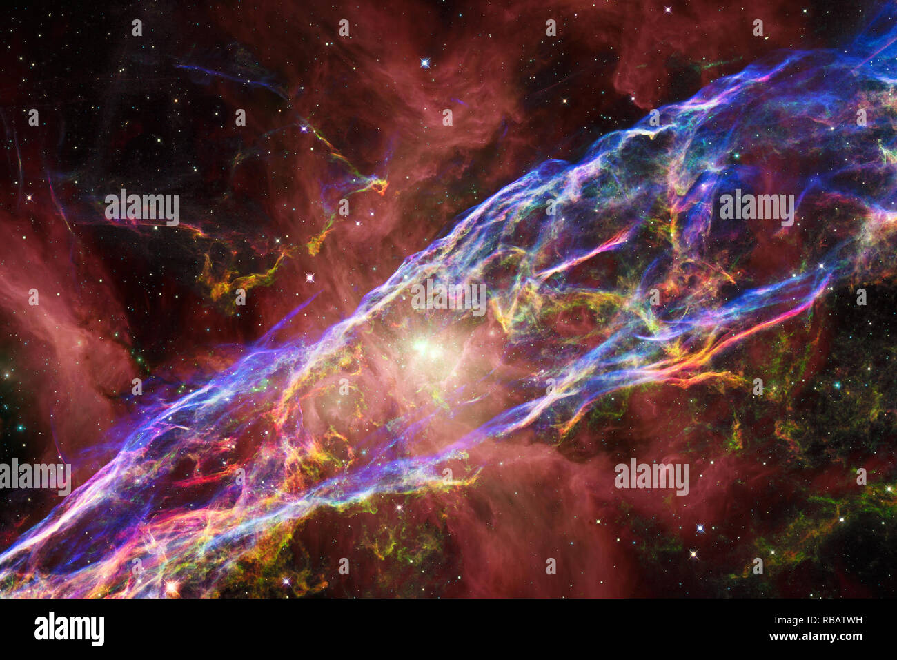 Awesome colorful nebula somewhere in endless universe. Elements of this ...