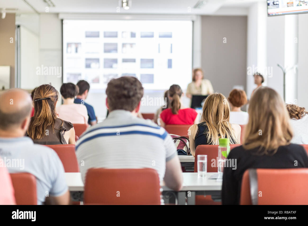 Academic presentation in lecture hall at university Stock Photo - Alamy
