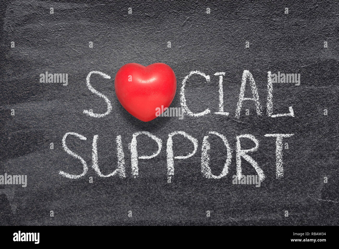 social support phrase handwritten on chalkboard with red heart symbol ...