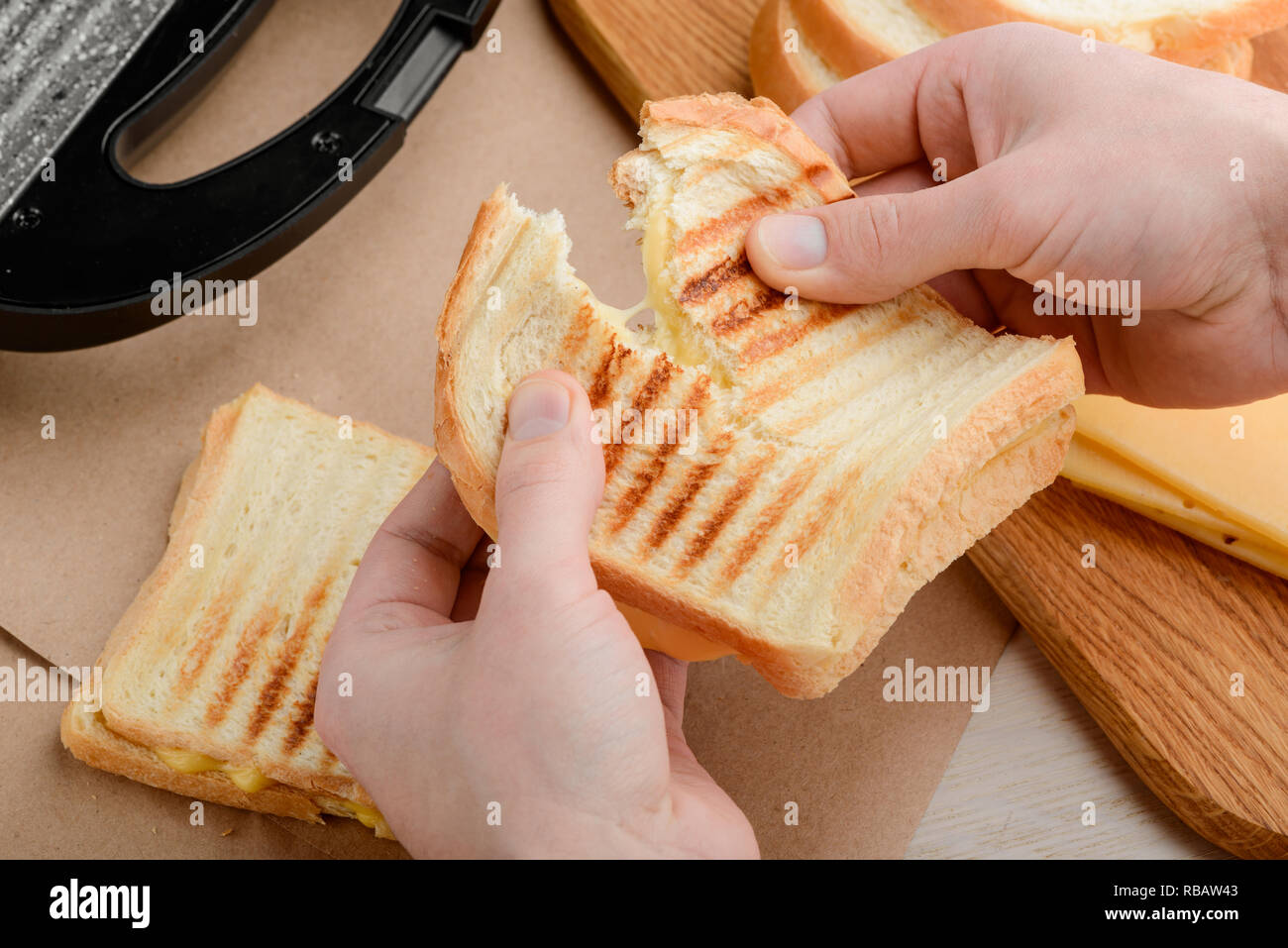 Cheddar cheese man hands hi-res stock photography and images - Alamy