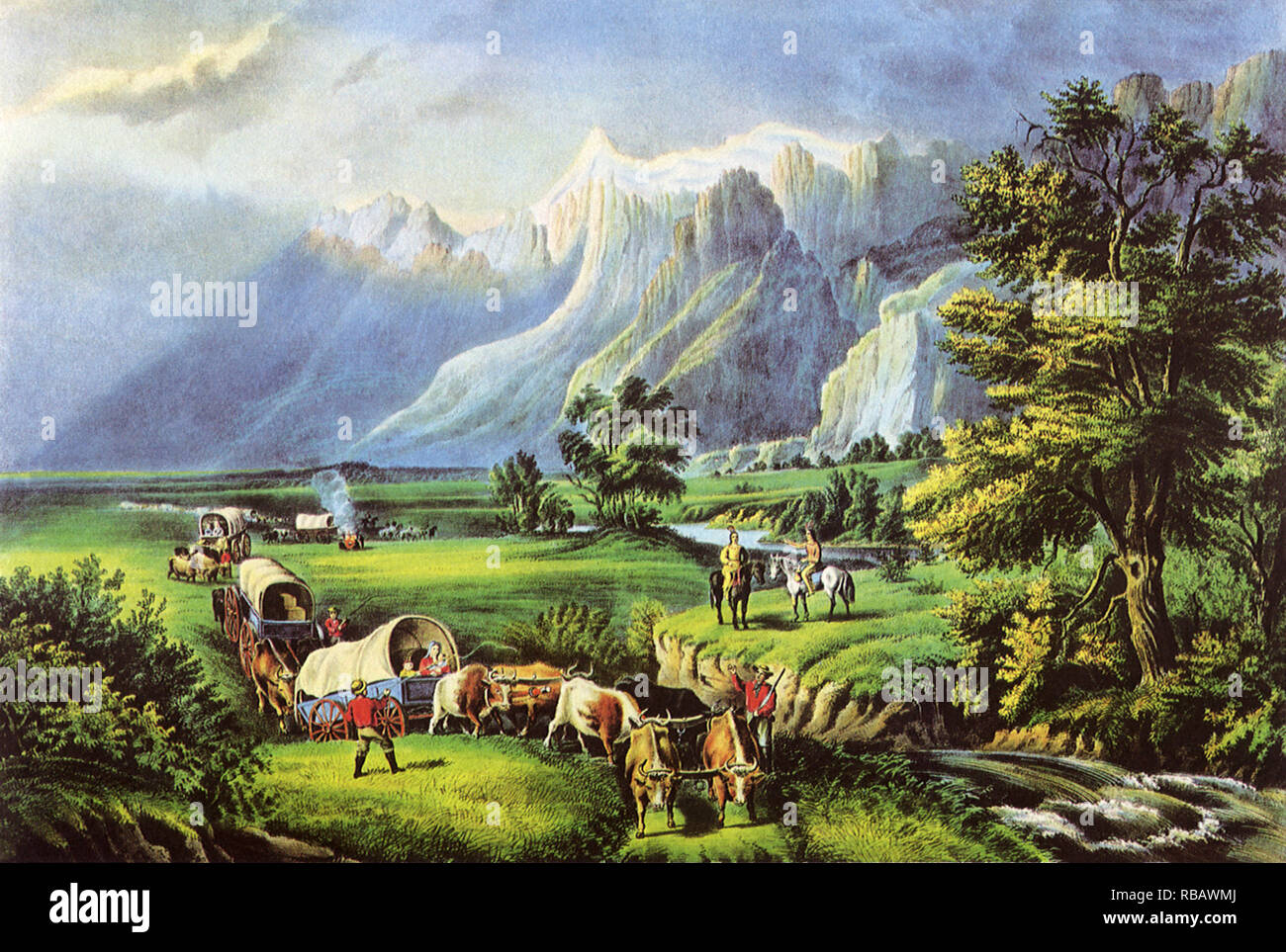 Wagon train 19th century hi-res stock photography and images - Alamy