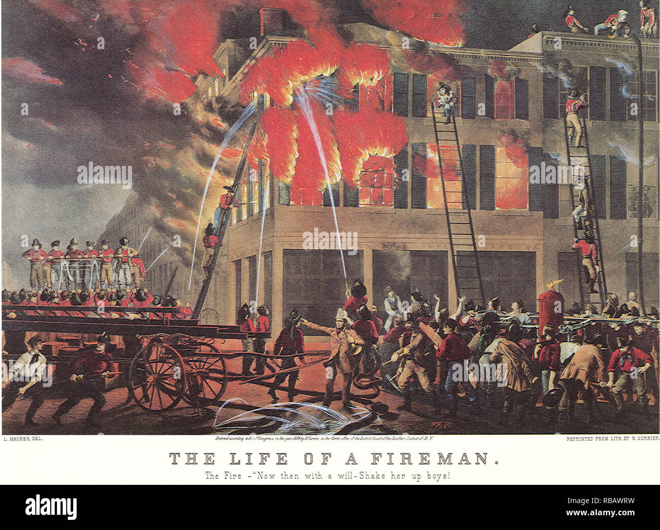 Firemen at Work Stock Photo - Alamy