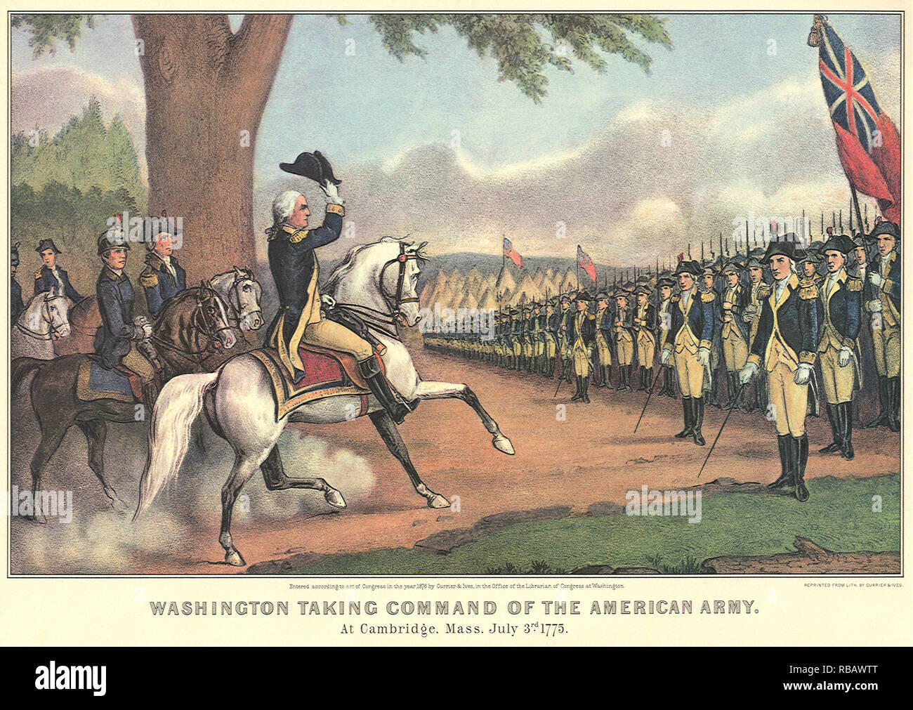 Washington with Troops Stock Photo - Alamy